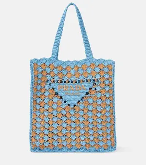 Prada Logo Crochet Shopper