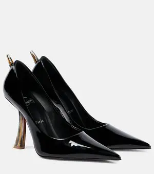 CHRISTIAN LOUBOUTIN Kate Clawmax 100 Patent Leather Pumps - Black