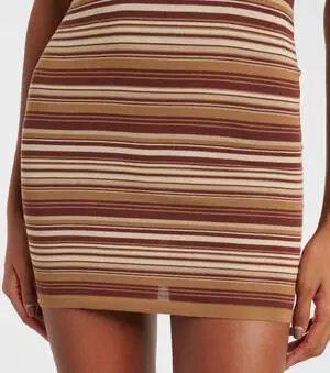 AYA MUSE Striped Silk-blend Halterneck Minidress
