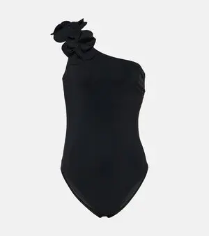 KARLA COLLETTO One-shoulder Embellished One Piece Swimsuit - Black