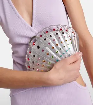 AQUAZZURA Crystal Shell Embellished Clutch