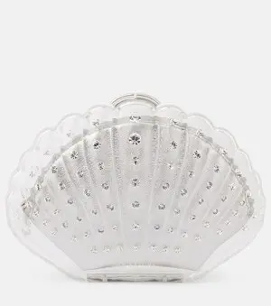 AQUAZZURA Crystal Shell Embellished Clutch - Transparent