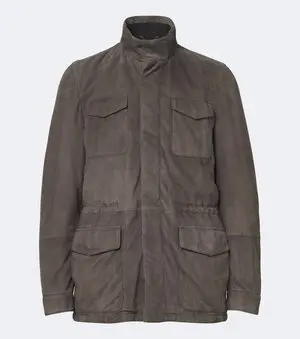 Thom Sweeney Suede Field Jacket - Grey
