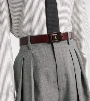 Saint Laurent La 66 Leather Belt - Brown
