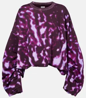 Dries Van Noten Printed Draped Sweatshirt - Pink