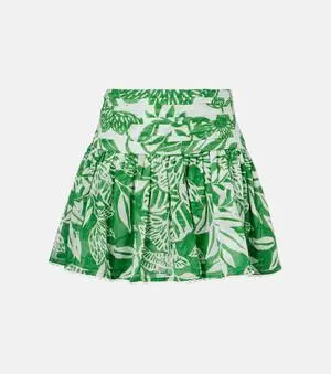 Poupette St Barth Colleen Floral Cotton Mini Skirt - Green