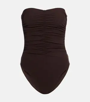 KARLA COLLETTO Basics Ruched Swimsuit - Brown
