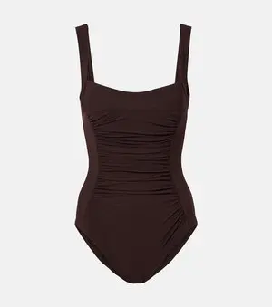 KARLA COLLETTO Ruched One Piece Swimsuit - Brown