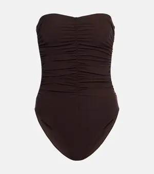 KARLA COLLETTO Ruched One Piece Swimsuit - Brown