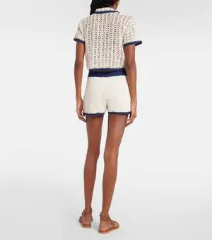 Anna Kosturova Seaside Crochet Shorts - Blue