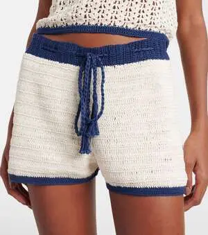 Anna Kosturova Seaside Crochet Shorts - Blue