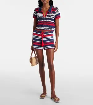 Anna Kosturova Crochet Cotton Crop Top - Multicoloured