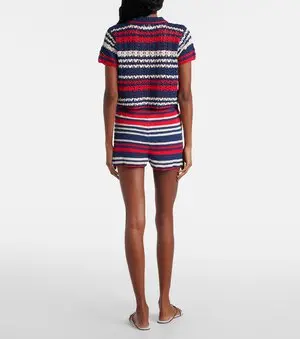 Anna Kosturova Crochet Cotton Crop Top - Multicoloured