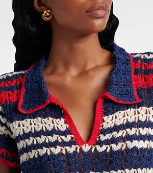 Anna Kosturova Crochet Cotton Crop Top - Multicoloured