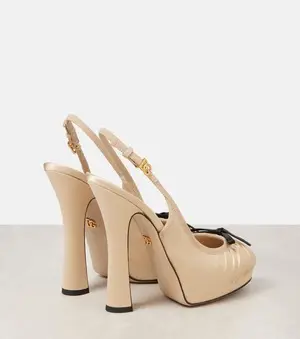 Dolce & Gabbana Vally Satin Platform Slingback Pumps