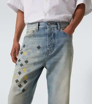 Amiri Ma Quad Embroidered Flared Jeans