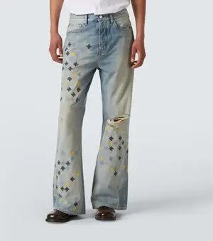 Amiri Ma Quad Embroidered Flared Jeans