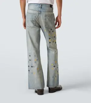 Amiri Ma Quad Embroidered Flared Jeans
