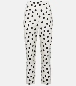 ADRIANA DEGREAS Cotton-blend Capri Pants - White