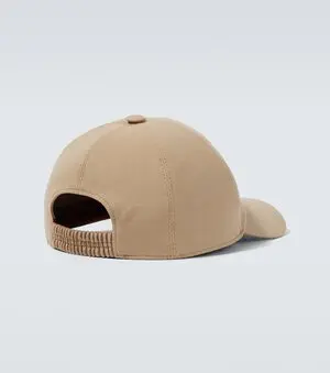 Zegna Embroidered Linen Baseball Cap - Brown