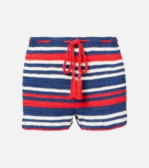 Anna Kosturova Crochet Cotton Shorts - Multicoloured
