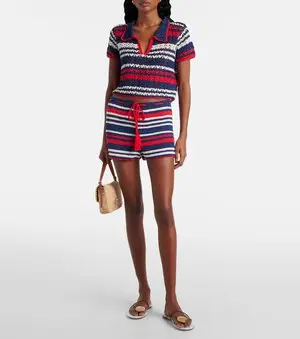 Anna Kosturova Crochet Cotton Shorts - Multicoloured