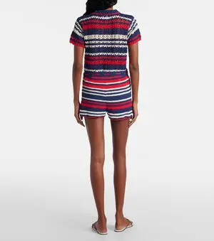 Anna Kosturova Crochet Cotton Shorts - Multicoloured