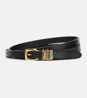 Etro Embellished Leather Belt - Black
