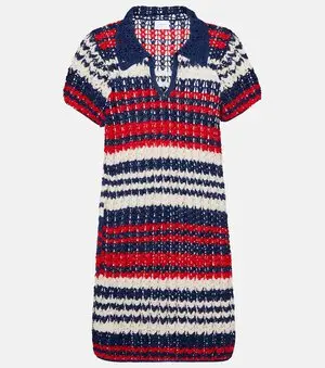 Anna Kosturova Crochet Cotton Polo Dress - Multicoloured