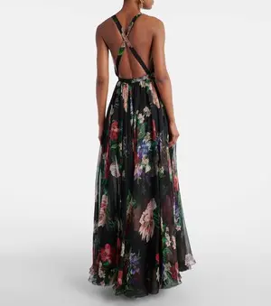 Dolce & Gabbana Floral Pleated Gown