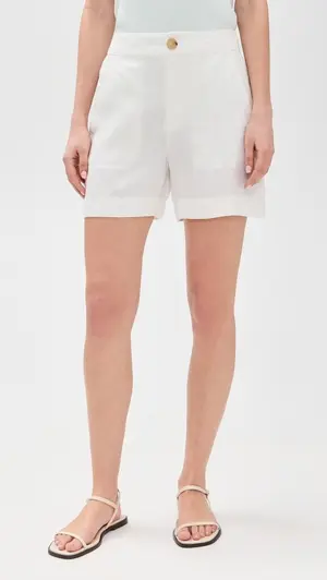 Vince Mid-rise Hemp Shorts - Off White