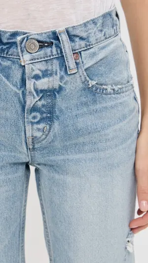 Moussy Vintage Odessa Straight Low Jeans - Light Blue