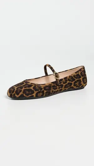 GIANVITO ROSSI Leopard Print Carla Flats - Almond Leopard Print