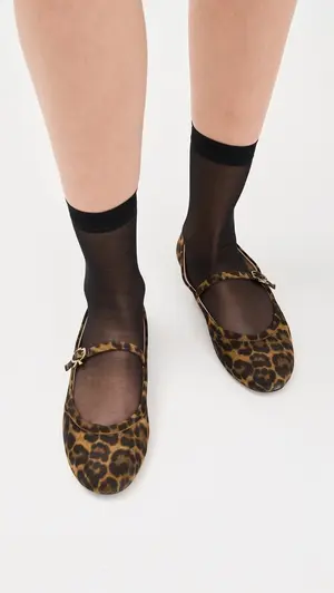 GIANVITO ROSSI Leopard Print Carla Flats - Almond Leopard Print