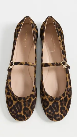 GIANVITO ROSSI Leopard Print Carla Flats - Almond Leopard Print