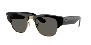 Ray-ban Unisex Black On Gold Clubmaster Sunglasses Ultra Black