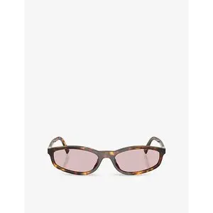 Miu Miu Mu A06s Oval-frame Sunglasses - Brown
