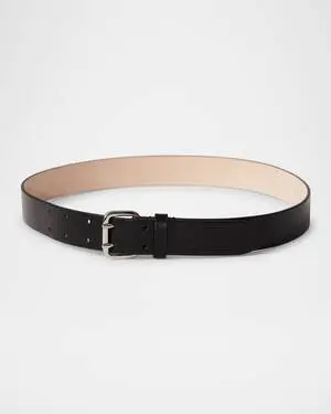 DEHANCHE Hutch Mini Leather Belt - Black Silver