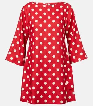 Posse Nina Polka-dot Linen Minidress - Red