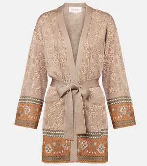 Valentino Garavani Jacquard Lamé Wrap Cardigan