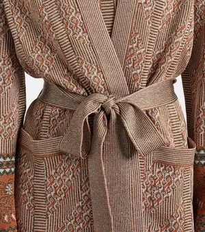 Valentino Garavani Jacquard Lamé Wrap Cardigan