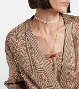 Valentino Garavani Jacquard Lamé Wrap Cardigan