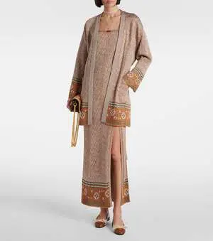 Valentino Garavani Jacquard Lamé Wrap Cardigan