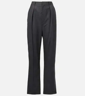 LEMAIRE Pleated Wool Twill Straight Pants