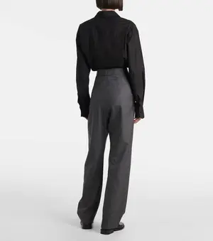 LEMAIRE Pleated Wool Twill Straight Pants