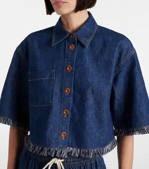 Zimmermann Rhiannon Fringed Denim Shirt