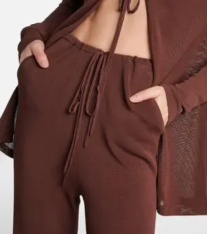 AYA MUSE Ribbed-knit Flared Pants
