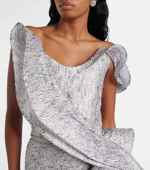 Maticevski Satellite Wave Ruffled Gown - Silver