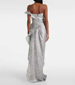 Maticevski Satellite Wave Ruffled Gown - Silver