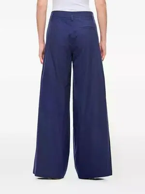 Alberto Biani Cotton Wide-leg Trousers - Blue